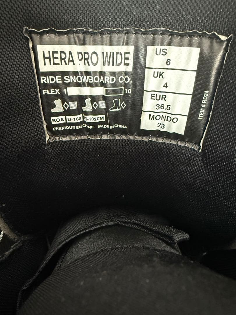 RIDE HERA PRO WIDE Black レディース 24-25 超美品