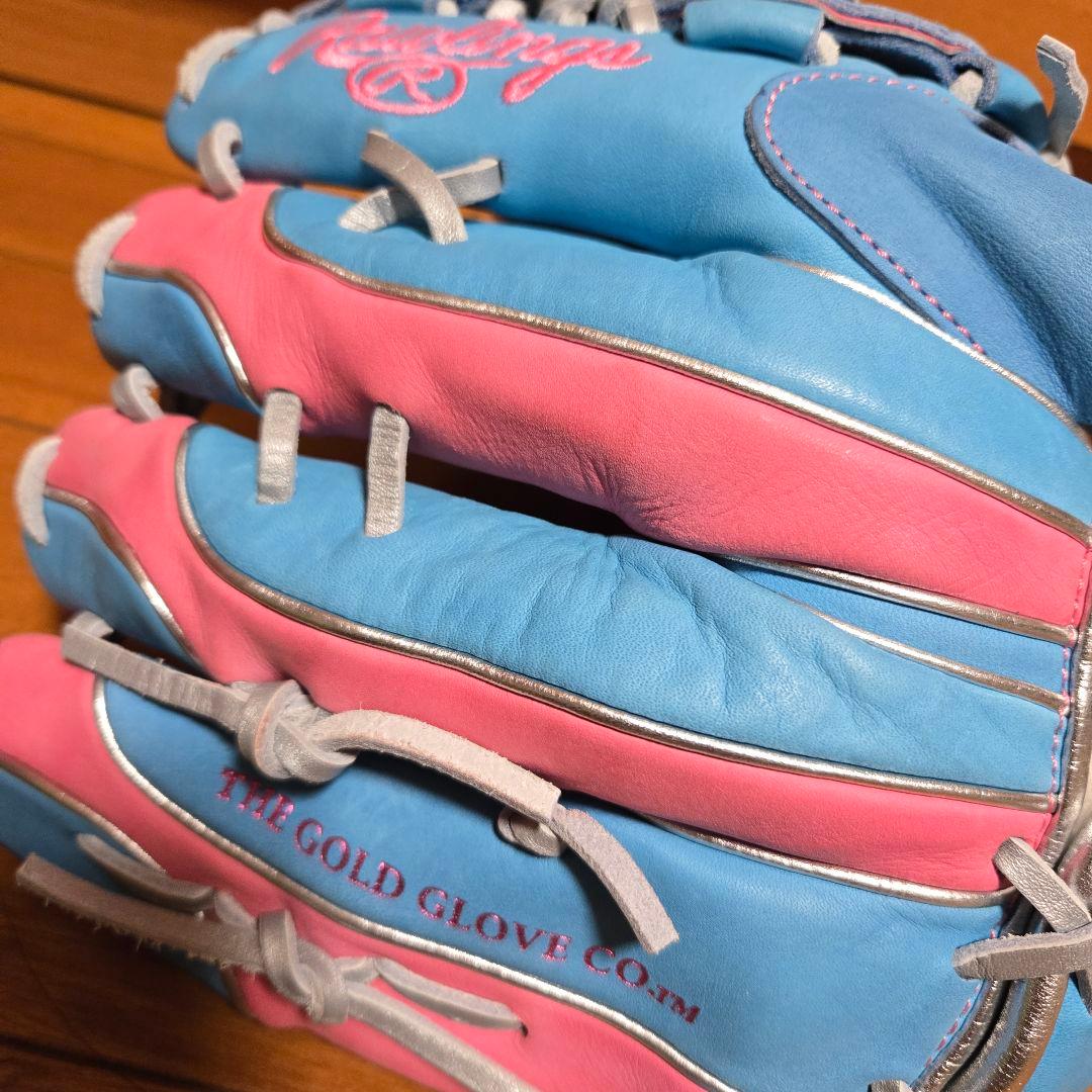 品薄商品！Rawlings 軟式グローブ サックス/ピンク右投げ用