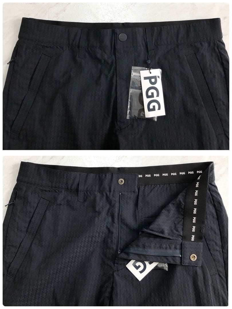 【近年モデル 新品】PGG ショートパンツ 千鳥格子 ストレッチ 速乾 ネイビー