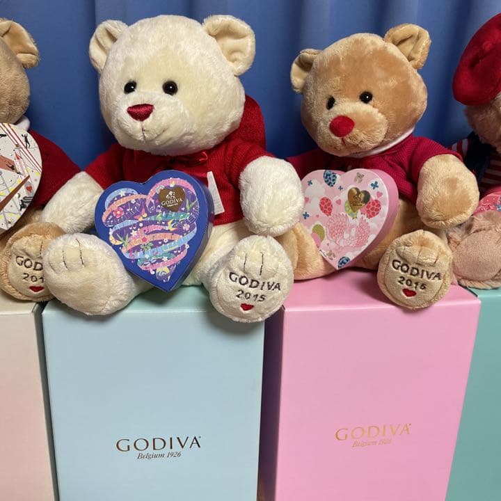 GODIVAバレンタインデーくまちゃんぬいぐるみテディベアセット