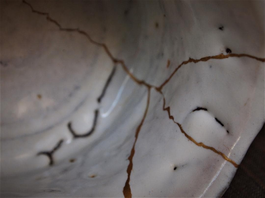 希少作★兼田昌尚★萩茶碗【銘：やぶれかぶれ】★共箱・金継