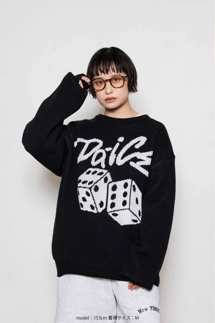 ミュージシャン Da-iCE Jacquard Crew Knit(black)