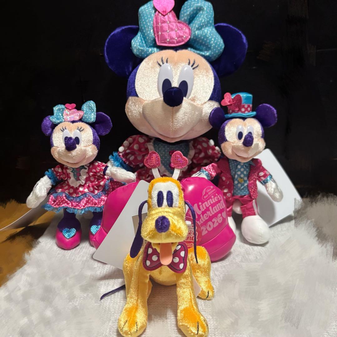 ディズニーランド ファンダーランド ぬいぐるみバッチ ミニー ミッキー プルート
