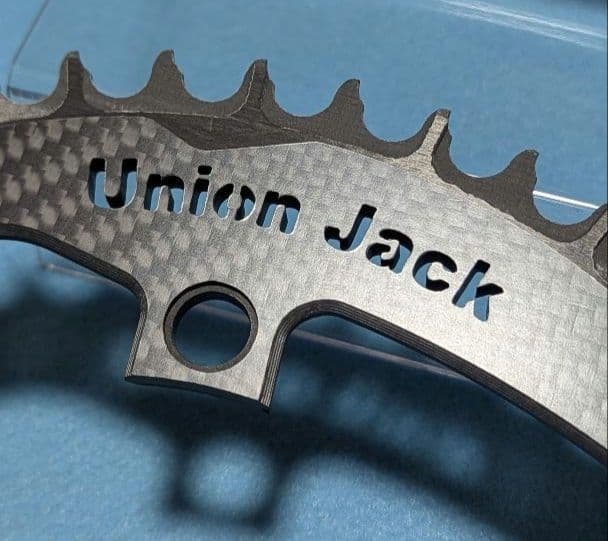 union jack カーボンチェーンリング 3K柄 50T pcd130