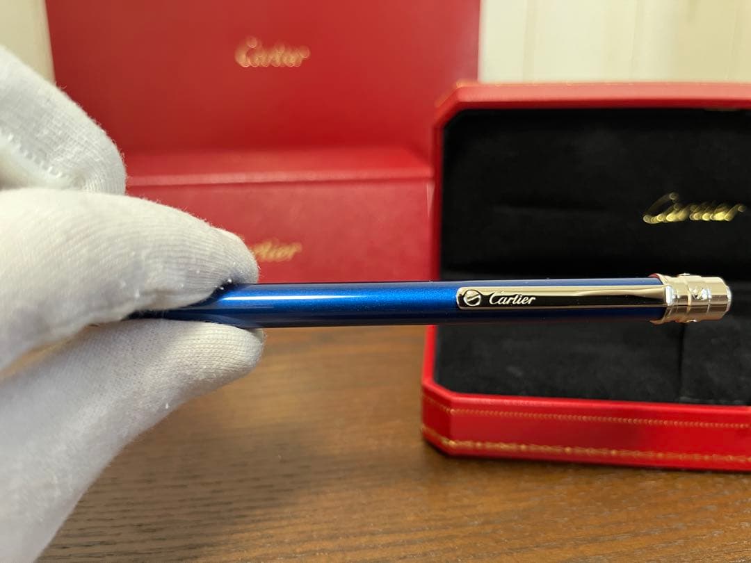 【新品・未使用】Cartier サントスドゥカルティエ　ボールペンSM（ブルー）