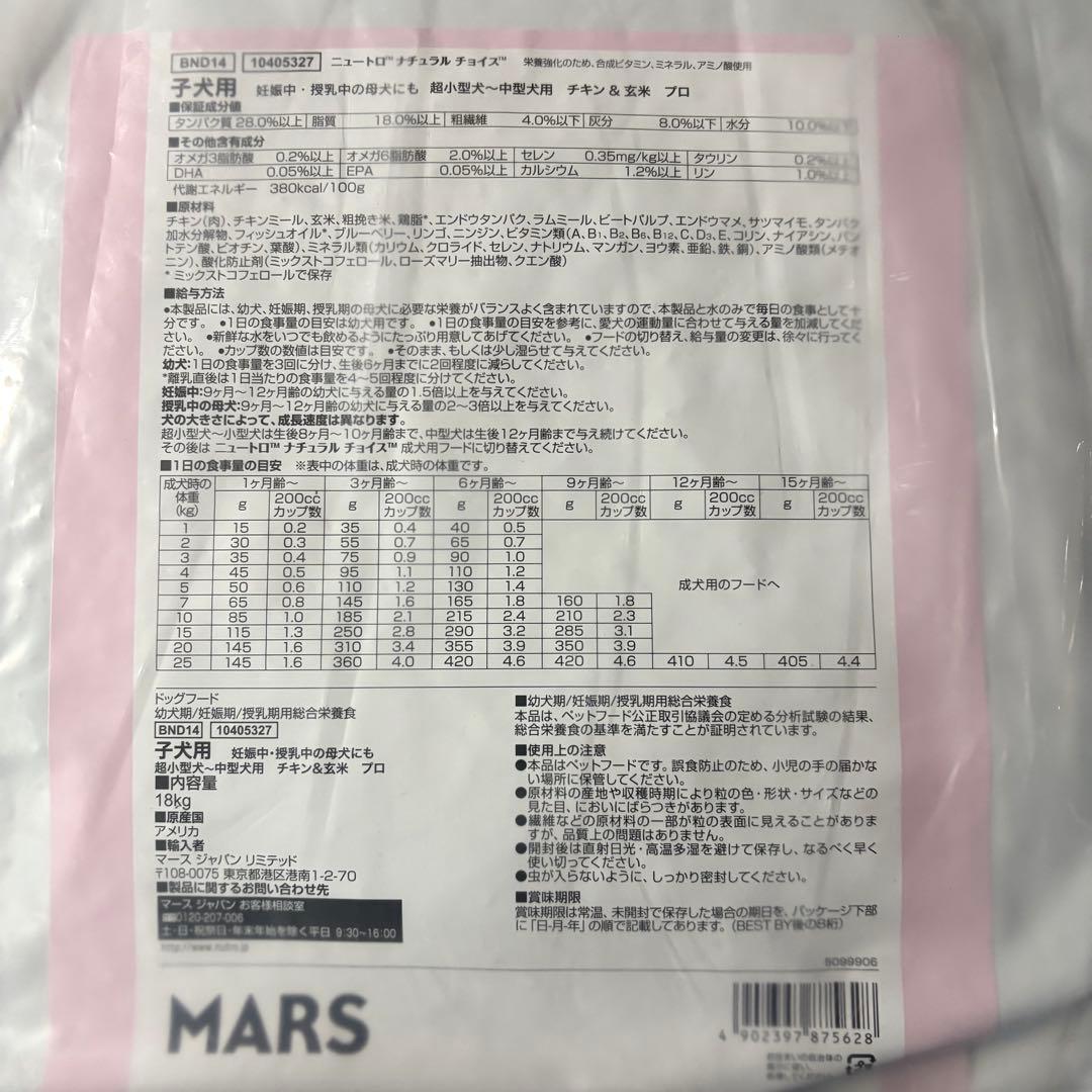 メルカリ便無料♡④ナチュラルチョイス 子犬用 超小型〜中型犬 チキン 18kg
