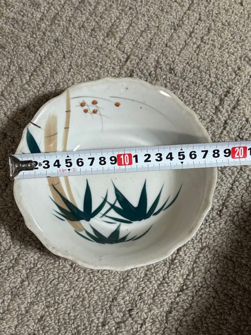 古伊万里 江戸中期〜後期 色絵柘榴文菊花形 草花文 なます皿 手描き 染付 希少