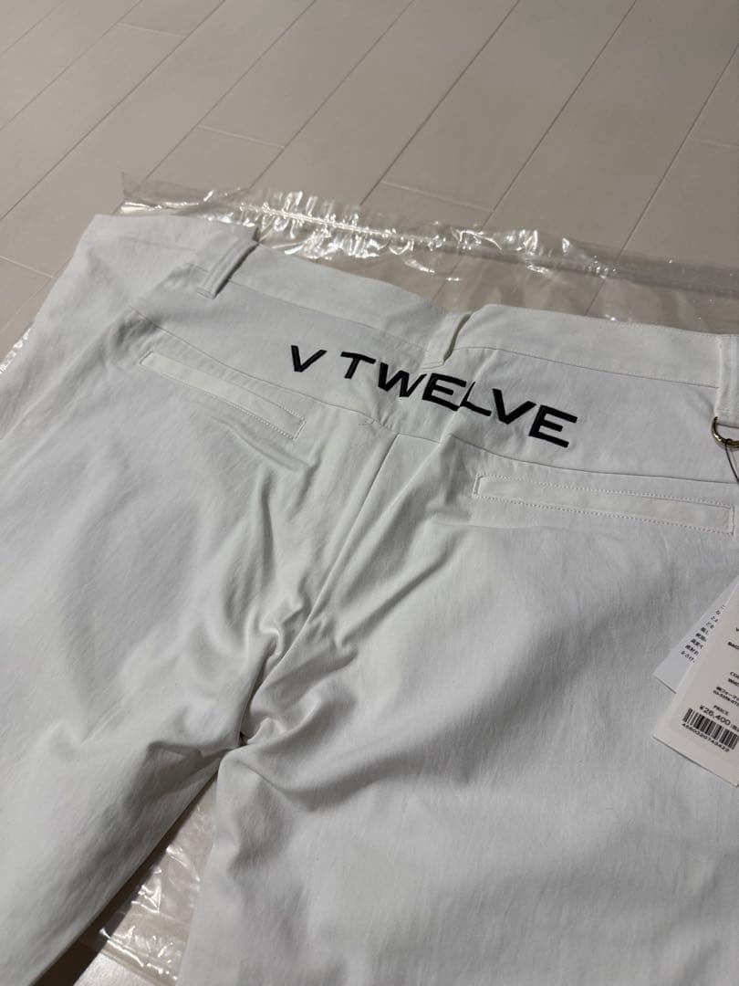 V TWELVE BACK LOGO PANTS L ホワイト