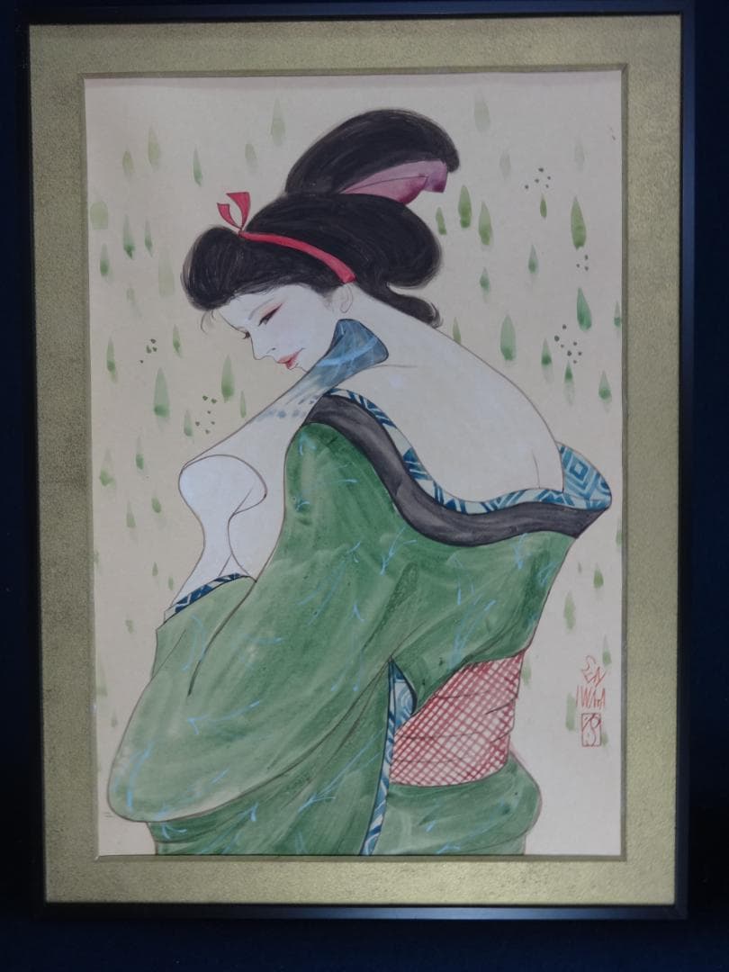岩田専太郎 湯上がり 水彩画・紙本著色 1978年 おんな画集 Ⅳ 装い