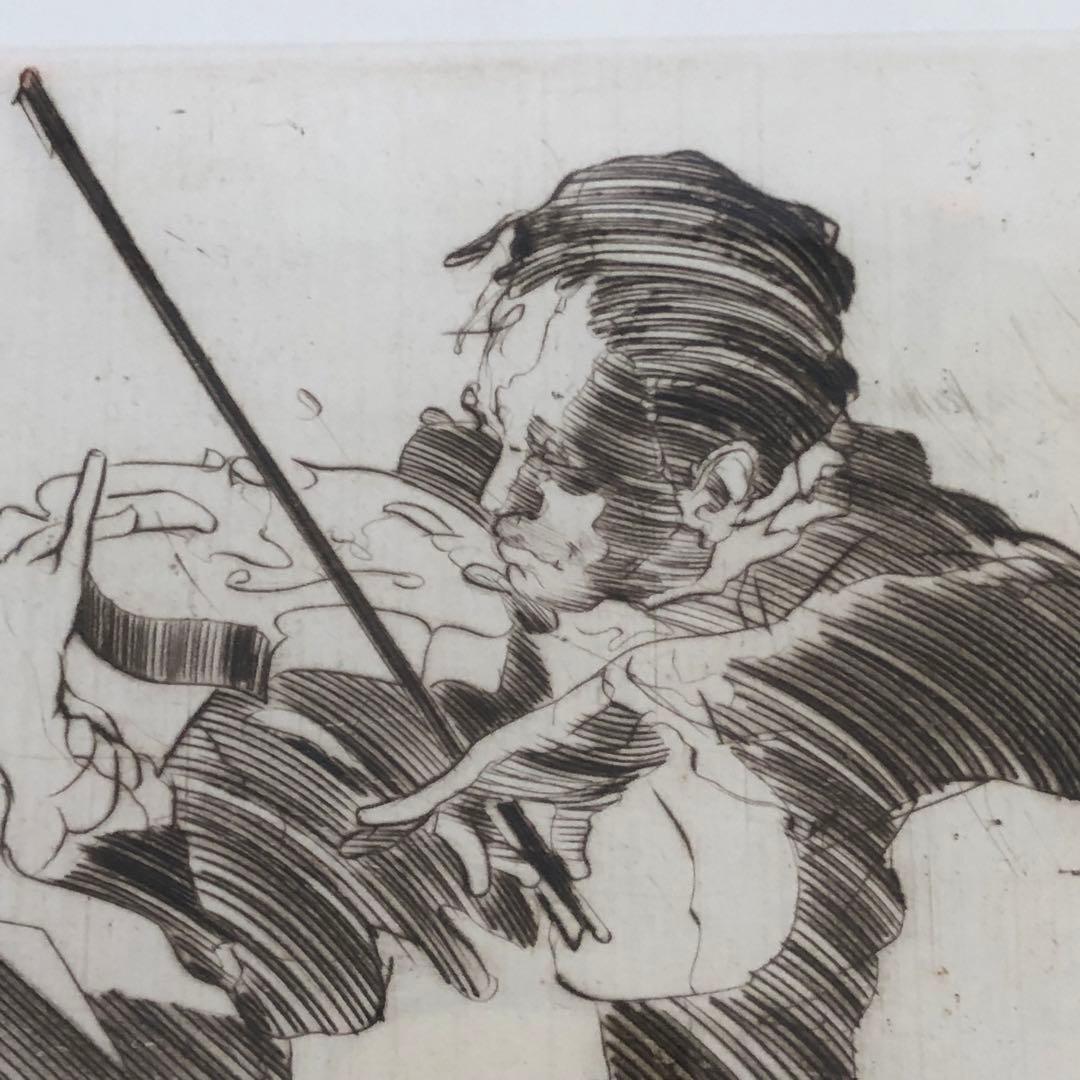 クロードワイズバッシュ リトグラフ サイン入り バイオリン 絵