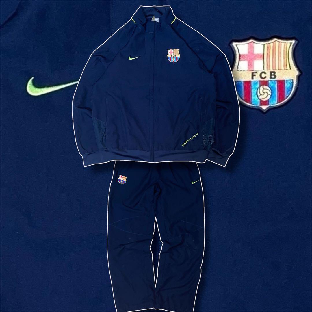 00s NIKE FC Barcelona ナイロンジャケット パンツ セット