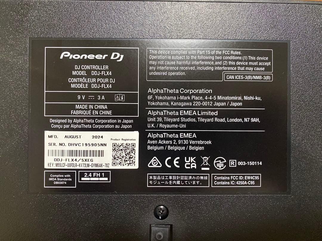 Pioneer DJ DDJ-FLX4 DJコントローラー(RCAケーブル付)