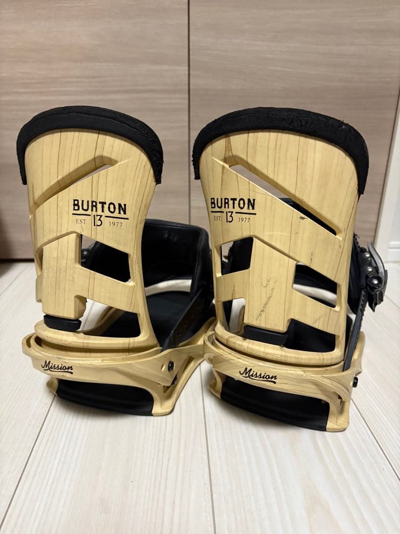 BURTON Mission スノーボードビンディング　Mサイズ　木目調