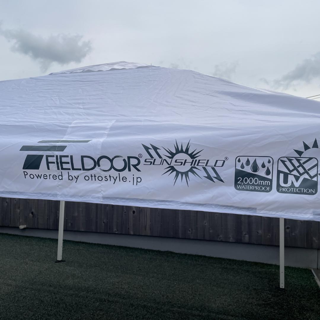 FIELD DOOR タープテント 2.0m x 2.0m 白 サイドシート3枚