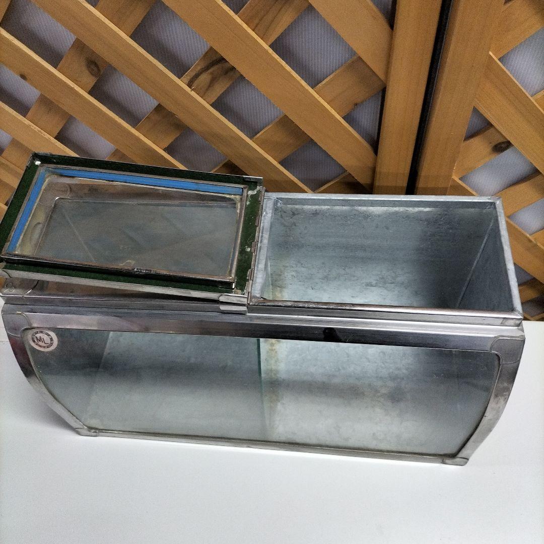 レトロ 駄菓子屋さんの駄菓子入れステンレススチール ガラスケース