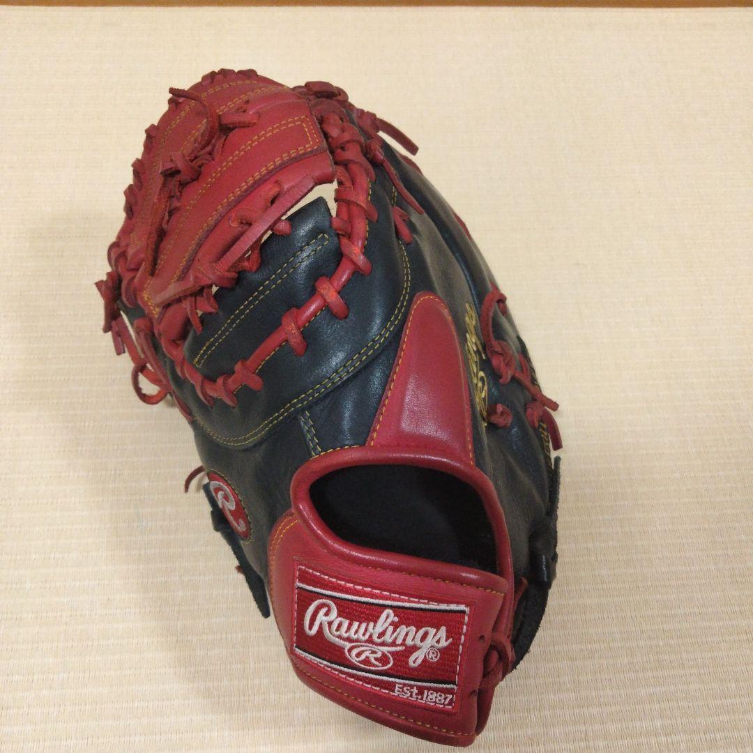 Rawlings ファーストミット　左用　赤　黒　 軟式