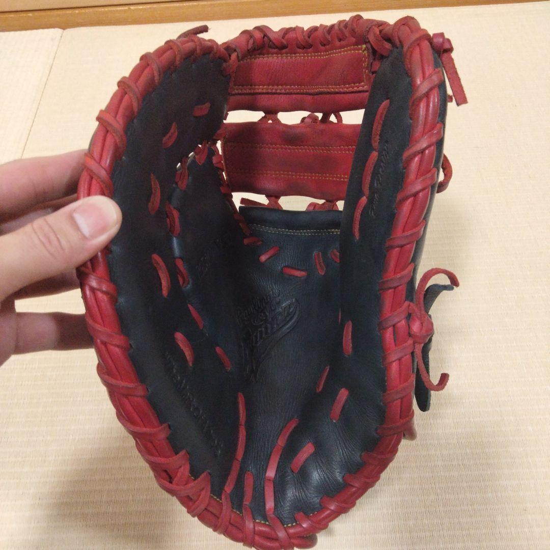 Rawlings ファーストミット　左用　赤　黒　 軟式