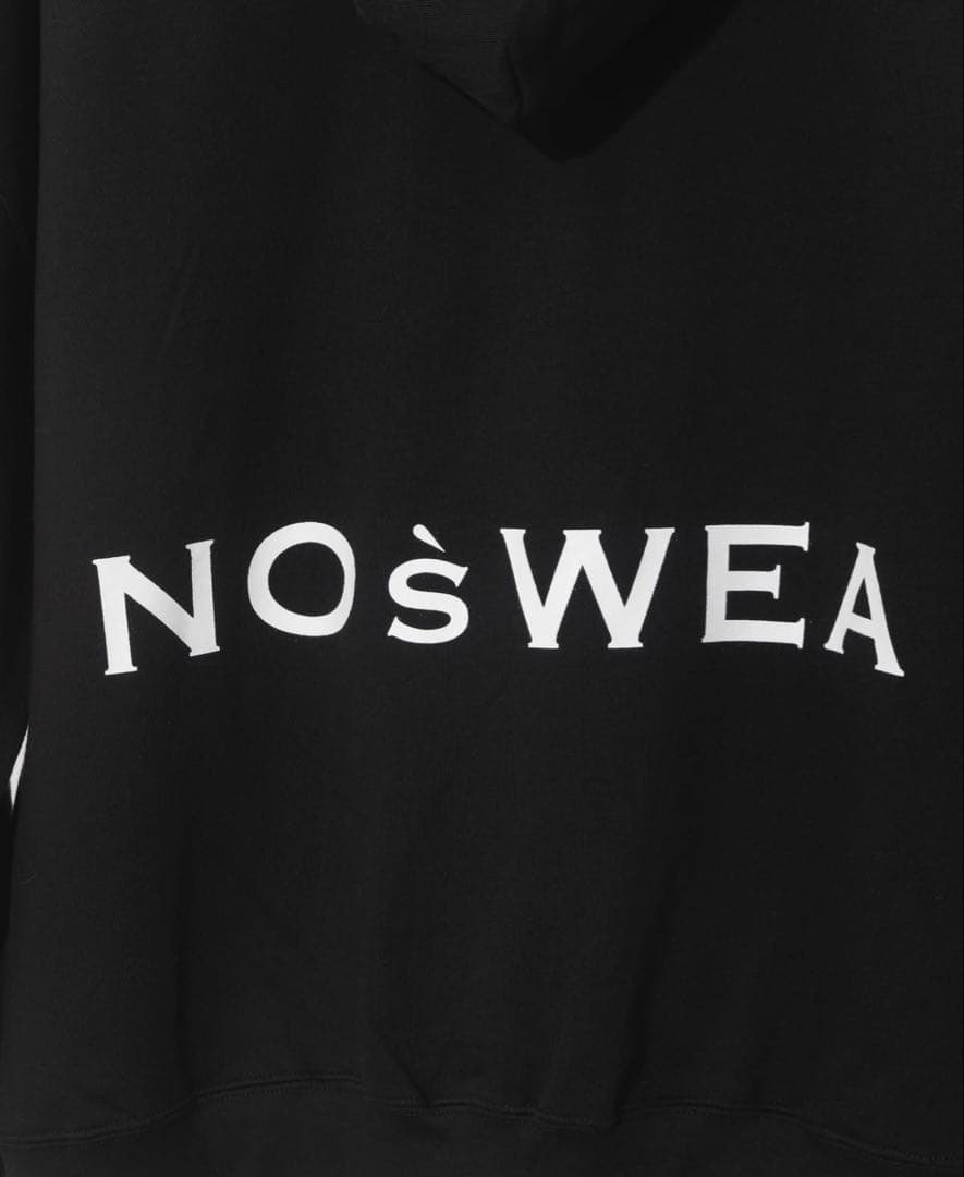 NOsWEA kuroZhoodie_logo Wジッパー フード付き ブラック