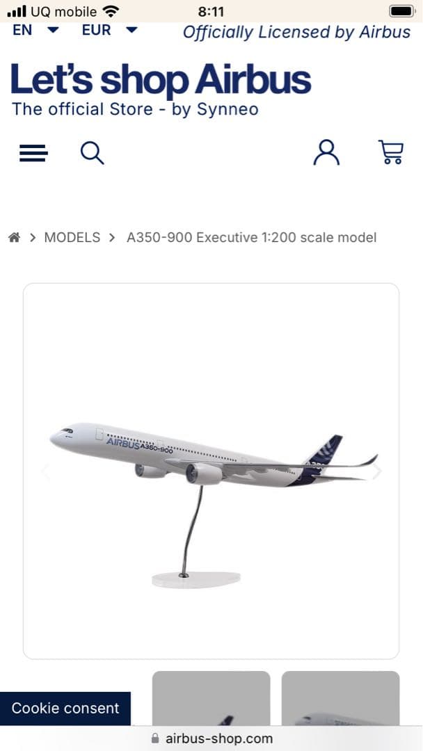 PACMIN 1/200エアバスハウスカラーA350-900デスクトップモデル