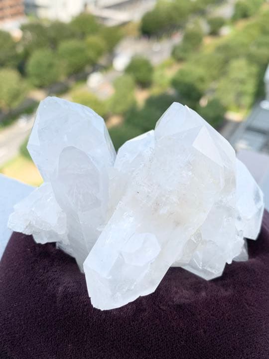 天然石　チタニウムインクォーツ　原石　クラスター　A68