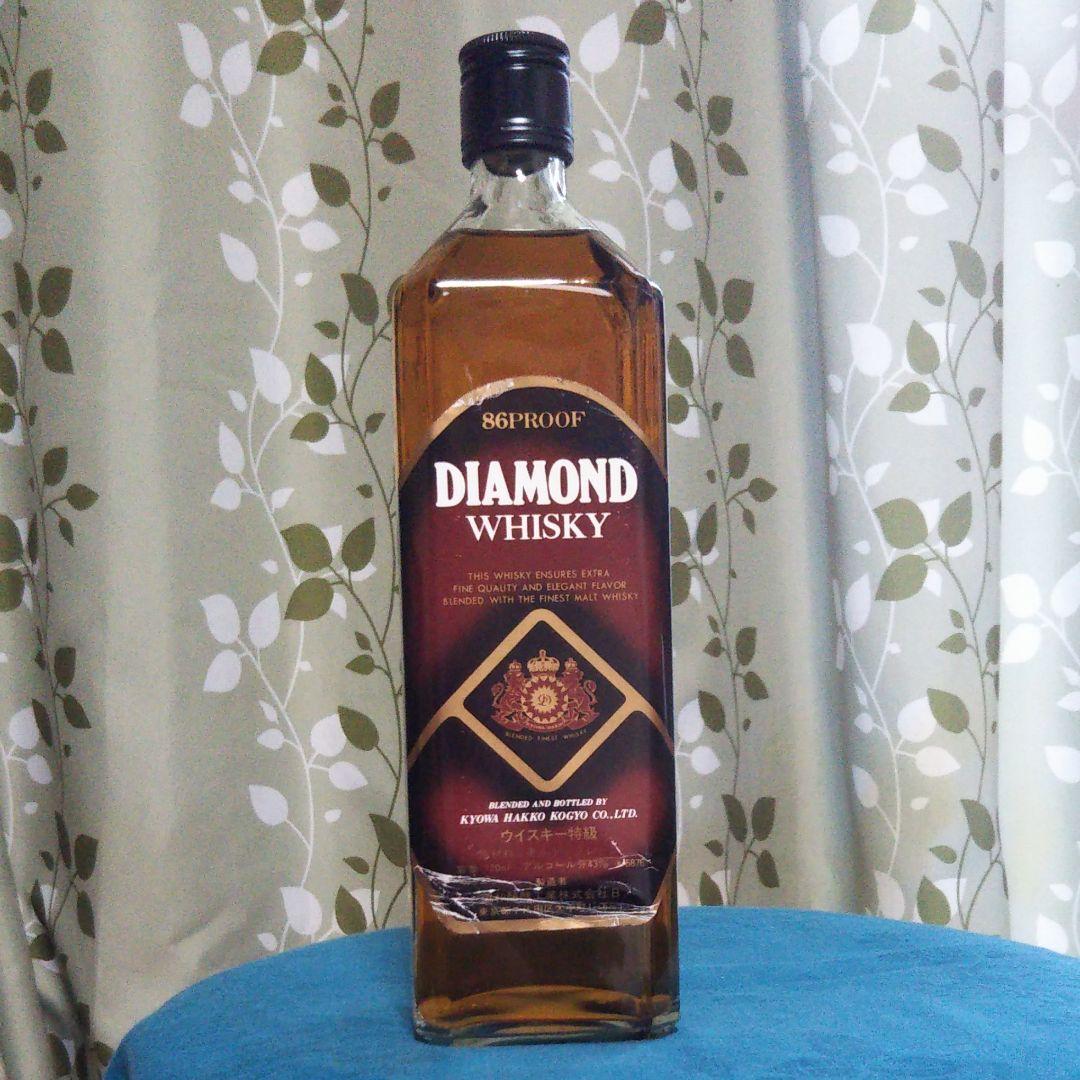 超レトロレア 幻のウイスキー特級角瓶DIAMOND（86PROOF）協和醗酵箱付
