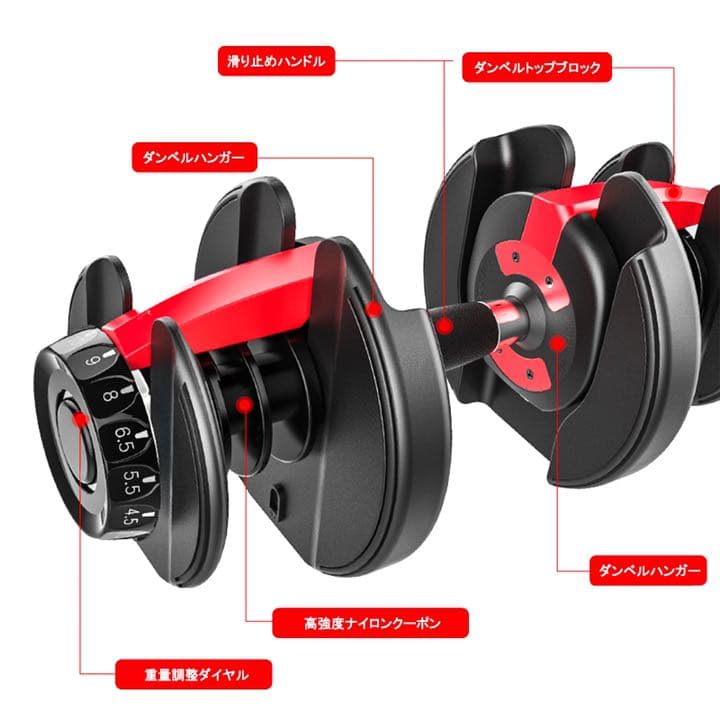 ダイヤル可変式ダンベル24kgとトレーニングベンチ