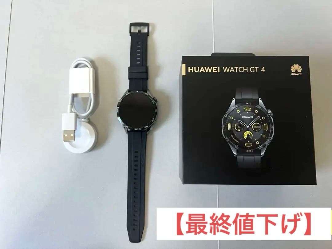 【最終値下げ】Huawei Watch GT 4 ブラック　ゴルフナビ