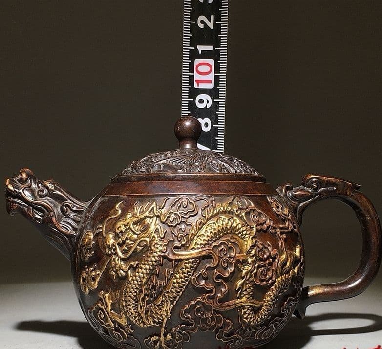 十二支龍頭茶壺 龍鳳壺 銅壺徳利 茶道具 煎茶器 装飾品 工芸品 美術品 置物