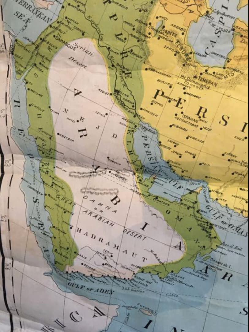 アンティーク大型 地図 マップ　アメリカ歴史教材地図 　アジアの近代史領地マップ