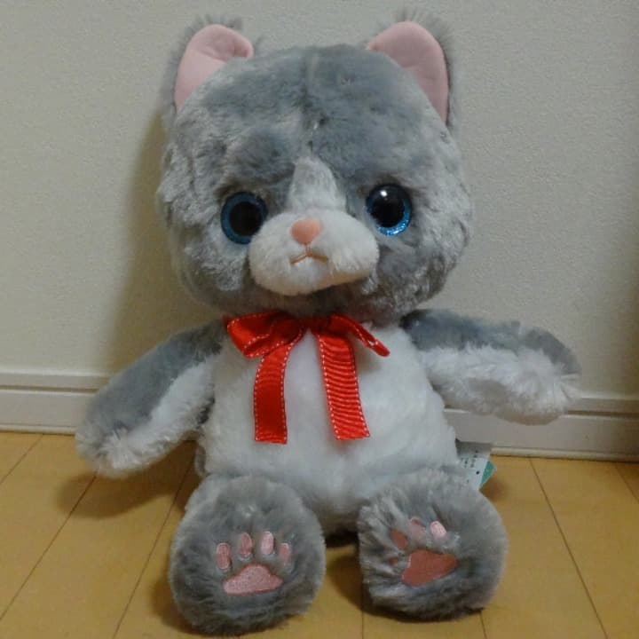 こねこのジュエル　グレー　マーブル　ネコ　ぬいぐるみ　50センチくらい