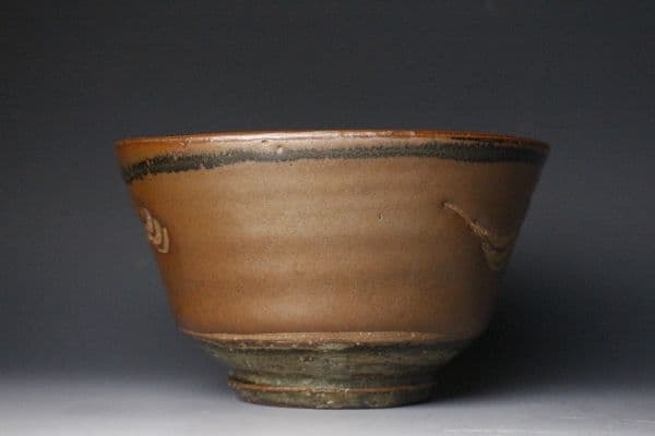 【真作 名品】河井寛次郎 「櫛目茶碗」共箱付属 完品