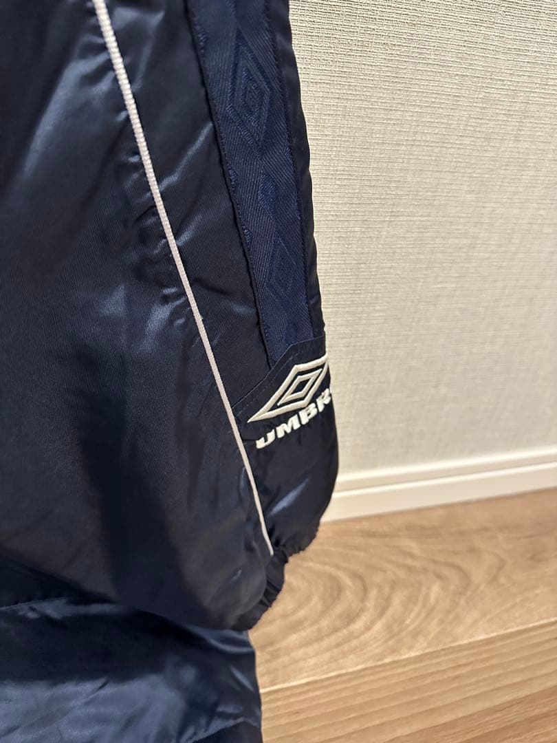 90S UMBRO×デサント　フード付きベンチコート ネイビー