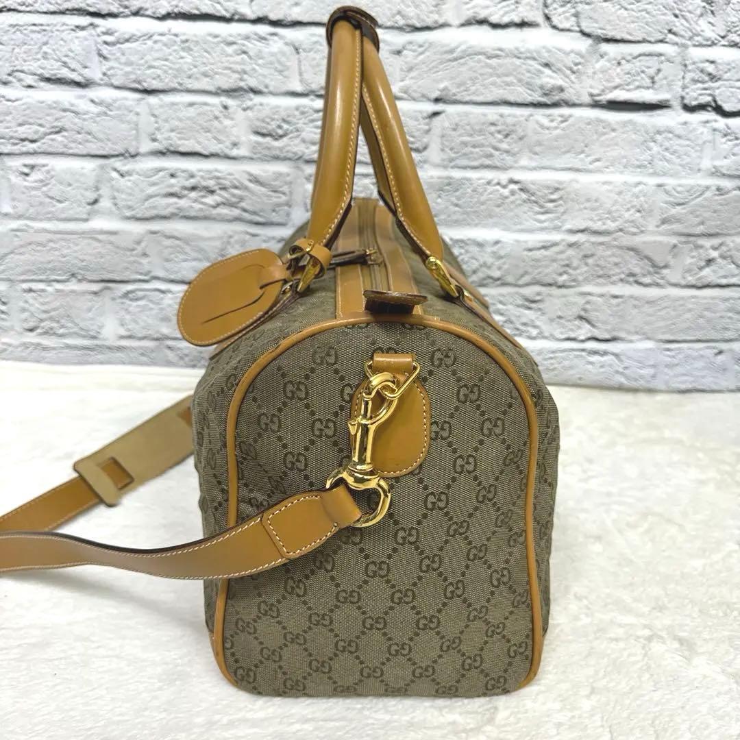 GUCCI グッチ GGキャンバス 2WAY ボストンバッグ ゴールド金具