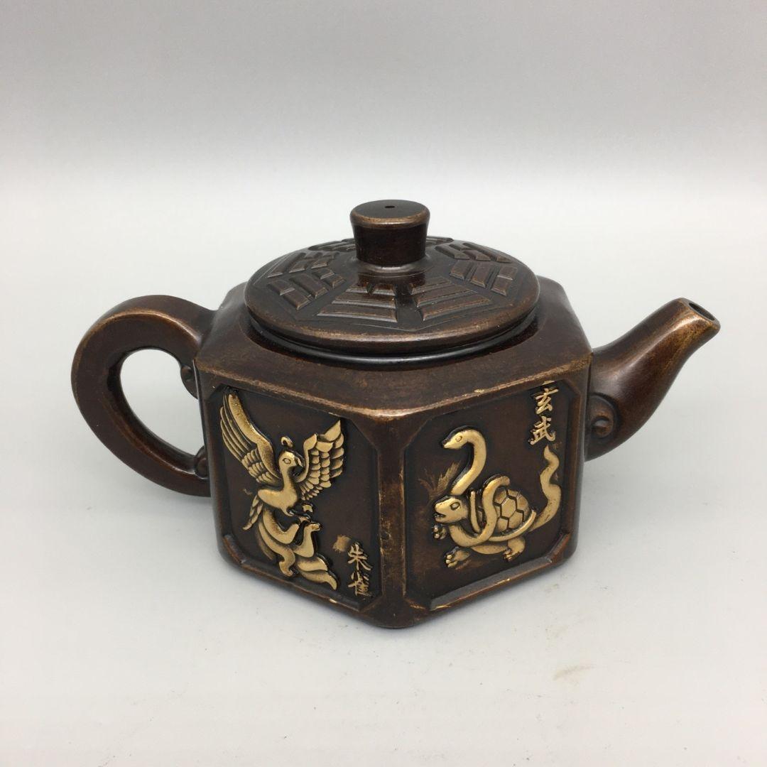 銅器 四神獣荼壺 水筒 煎茶器 茶室 装飾品 工芸品 置物