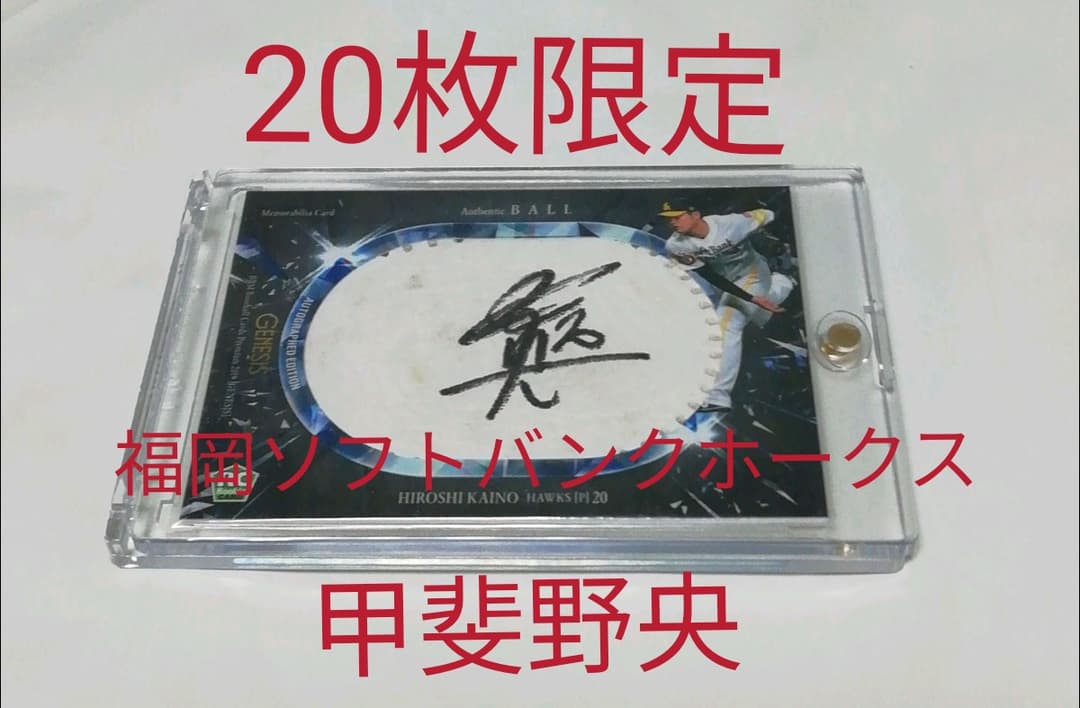 福岡ソフトバンクホークス 甲斐野央 ボールサイン カード