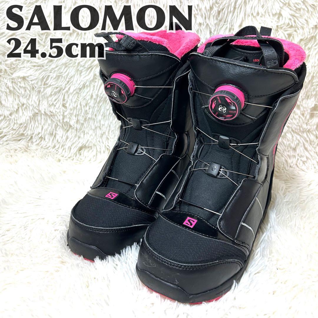 SALOMON スノーボードブーツ 24.5cm ブラック/ピンク