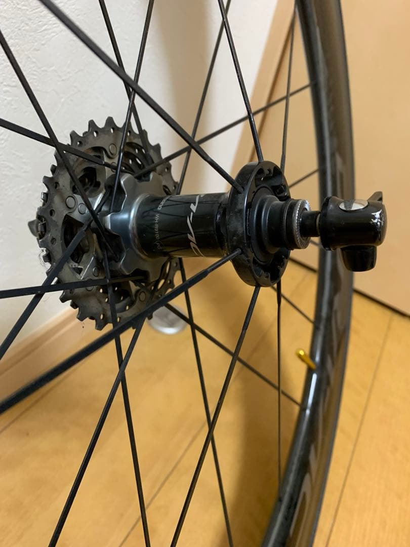 DURA-ACE 完組ホイール ブラック カセット付き ホイールバック付き