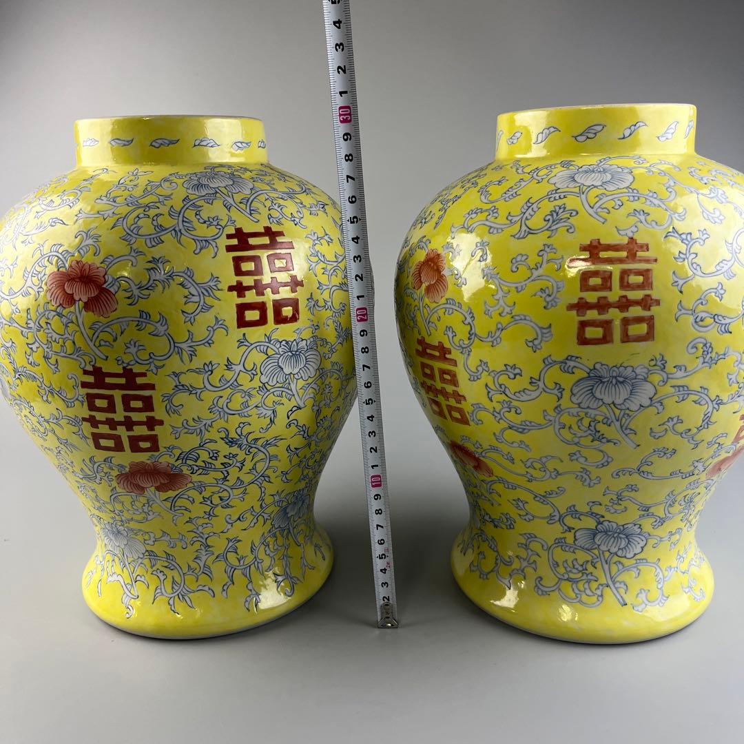 中国 粉彩 花瓶 細密 色絵 2点 壺
