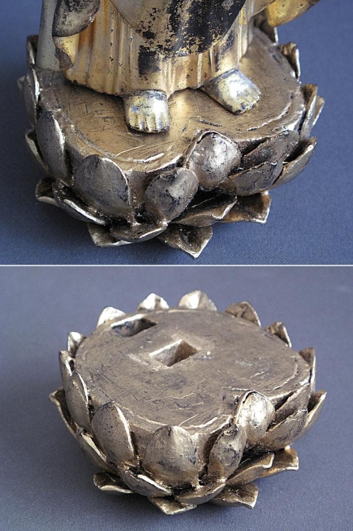 古仏像!!『木造 阿弥陀如来立像』総高27㎝ 像高23㎝