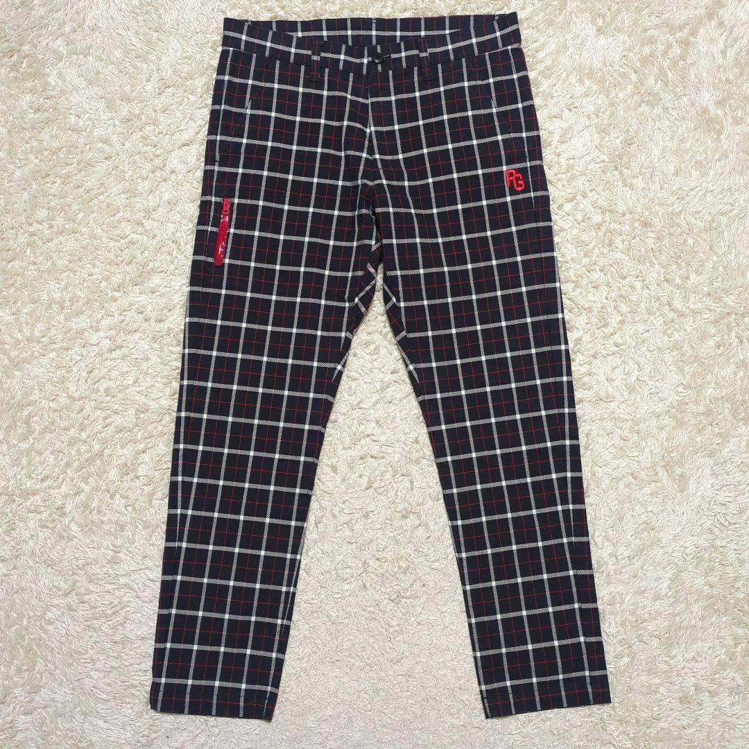 【美品】パーリーゲイツ ゴルフ パンツ ネイビー メンズ チェック 5