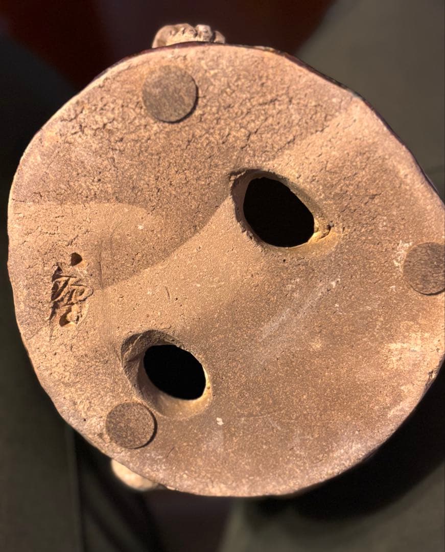 増田重幸作　陶器製人物像 「南無三宝」 木箱付き