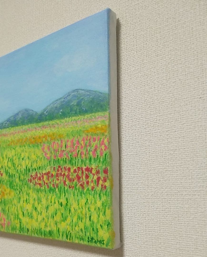 絵画 お花畑 風景画 アクリル画 原画