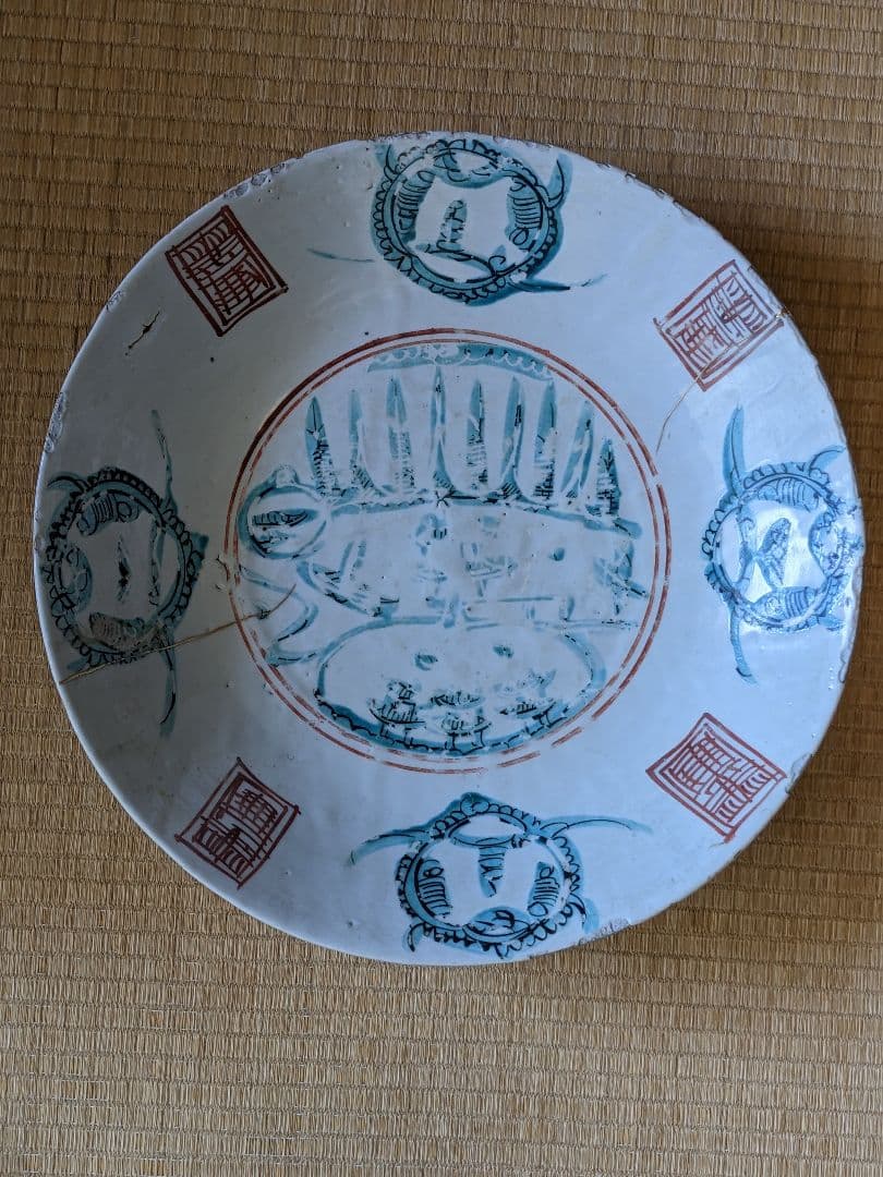 ♦中国陶磁器 呉須赤絵 明時代末〜清時代初期 福建省 漳州窯 古美術骨董品