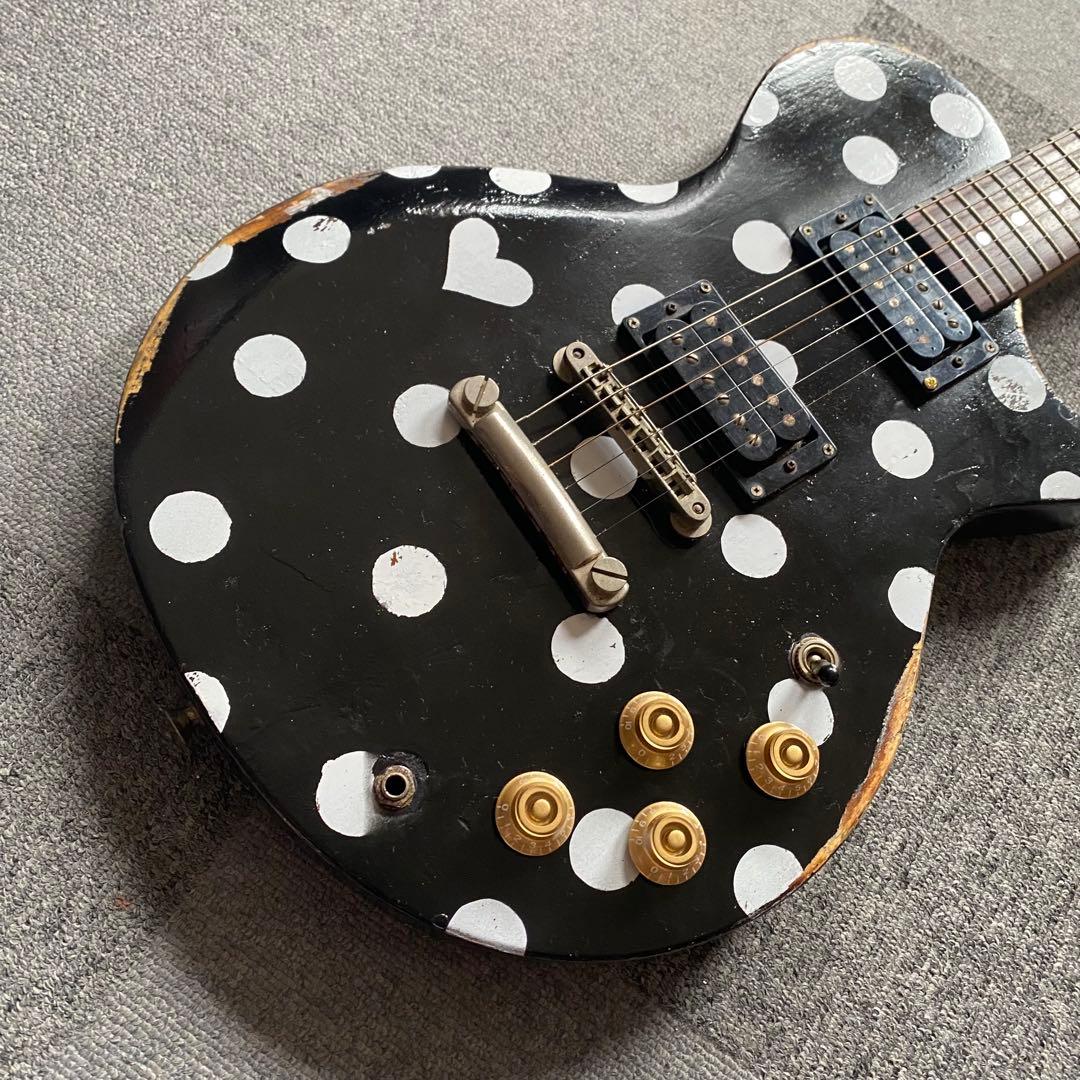 BURNY FERNANDES レスポール エレキギター レリック加工 水玉柄