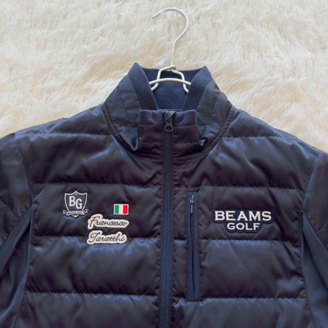 BEAMS GOLF✨2WAY ダウンジャケット　ダブルジップ　ネイビー　M