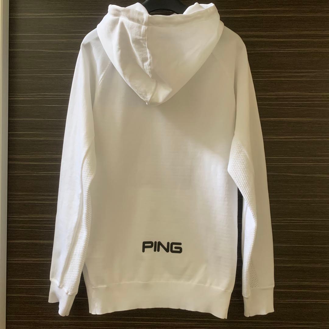 【美品】PING ホワイトフーディ メンズ　　パーカー　M