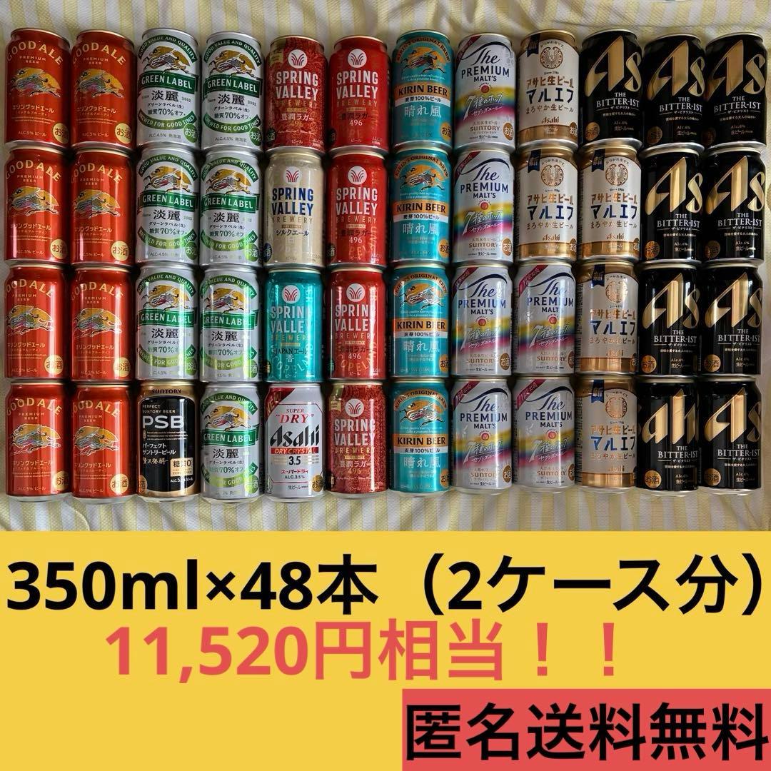 ✳︎匿名送料無料✳︎【お酒飲み比べ】ビール・発泡酒350ml×48本（限定味含む）