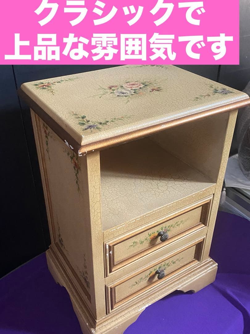 希少♦️ハンドメイド ペイント♦️ロココ アンティーク 収納飾り棚♦️クラック♦️送料込