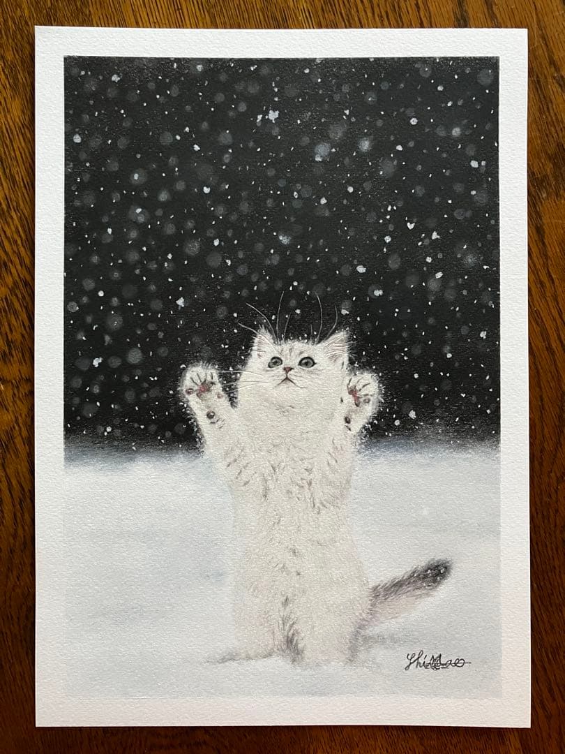 “雪だぁ‼︎” 色鉛筆画 パステル