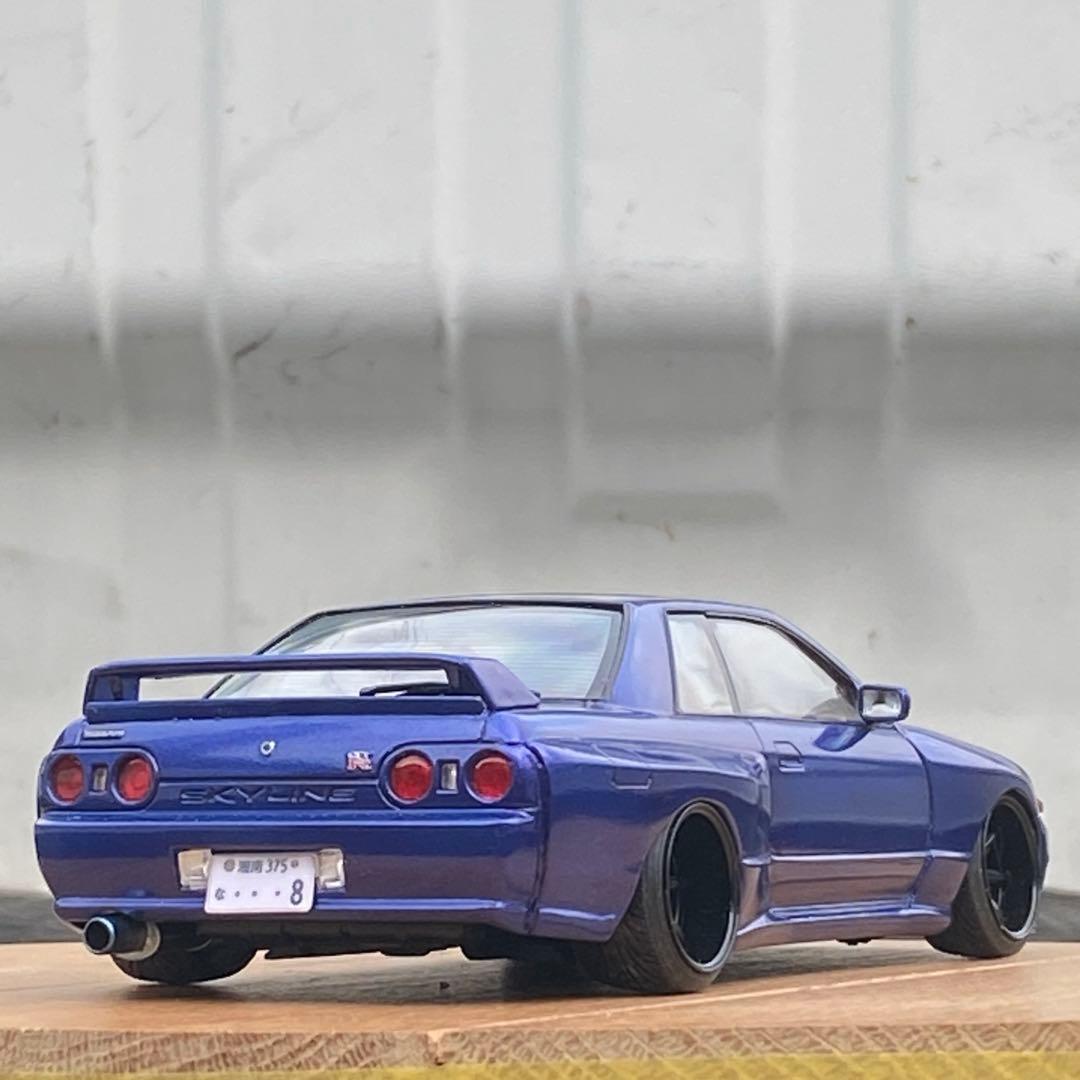 プラモデル完成品　アオシマ 1/24 R32GTR ワイド化